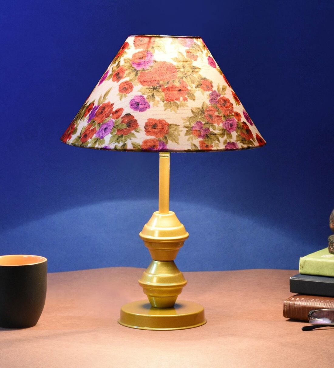 Buy Multicolor Shade Table Lamp With Metal Base By Foziq at 70% OFF by ...