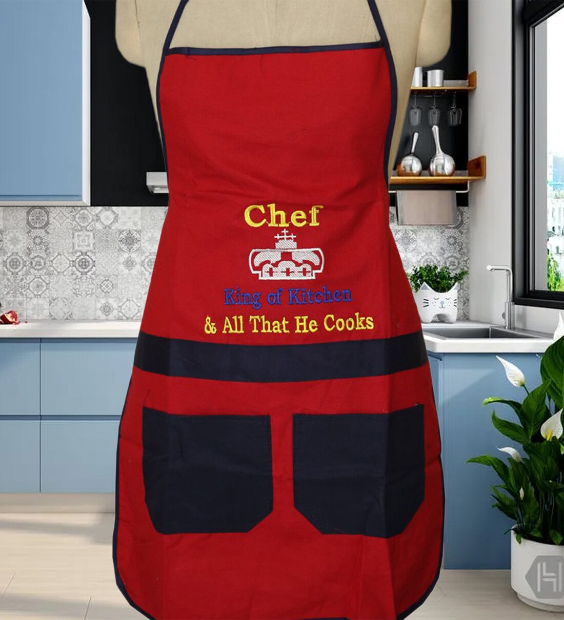Buy Red Solid Cotton-- Set of 3 Apron at 64% OFF by Kuber Industries ...