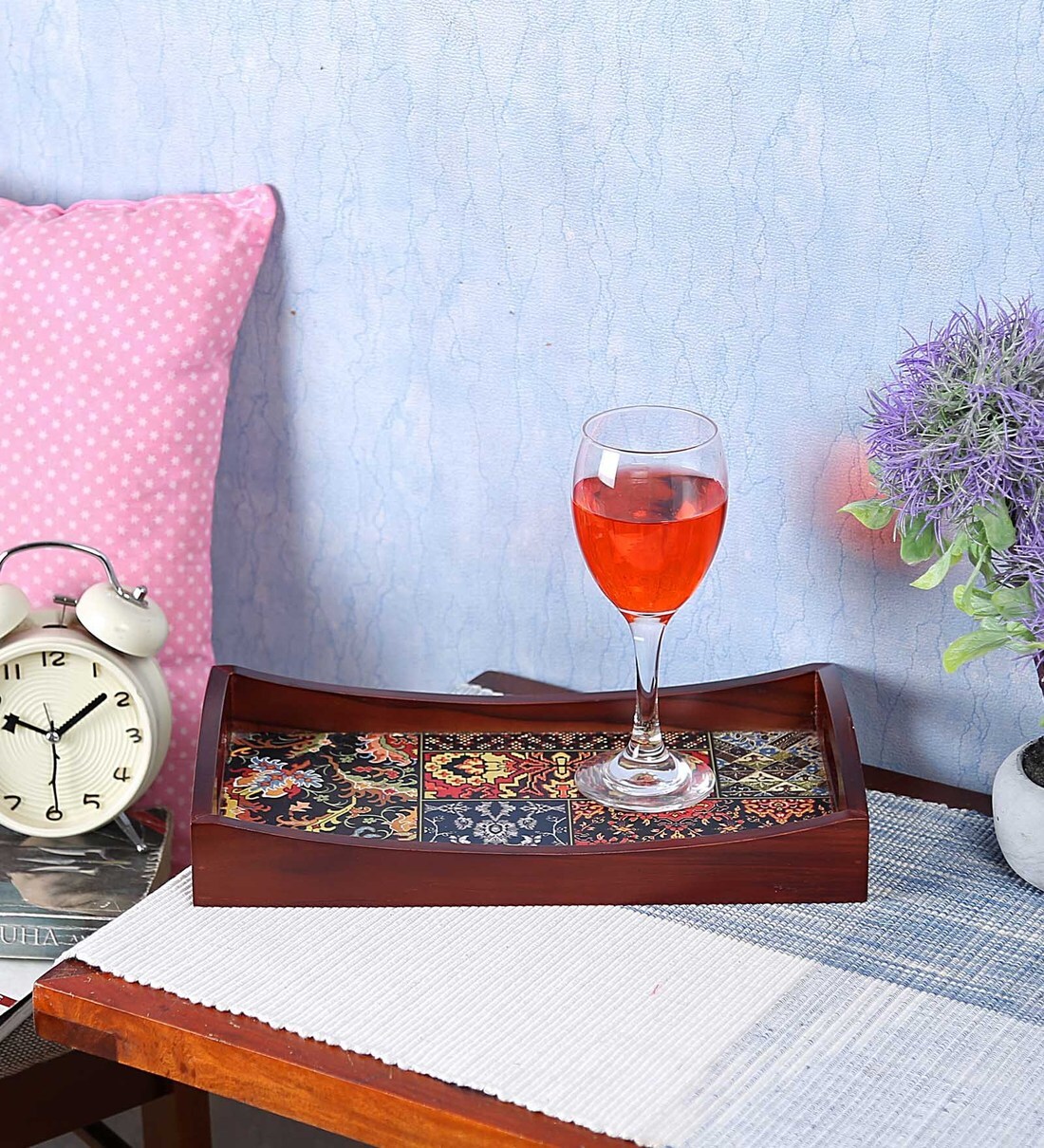 Buy Wooden Rectangle Serving Tray by Reinvention Factory Online ...