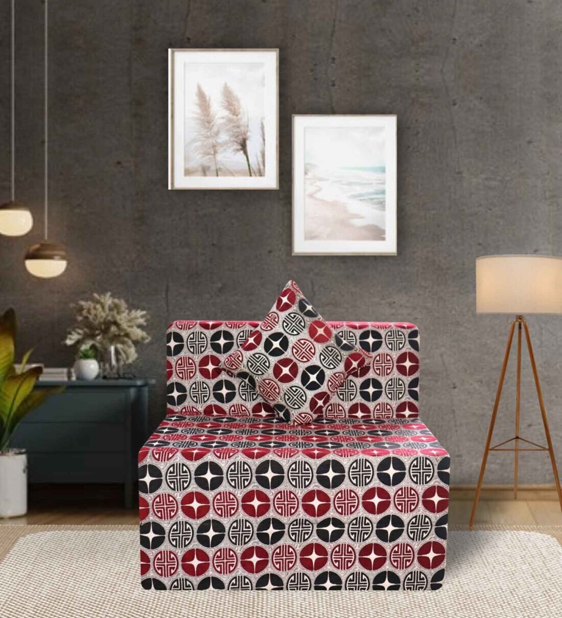 Buy Relax King 8 Inch Foam (72x30) In Red & Black Colour Single Size ...