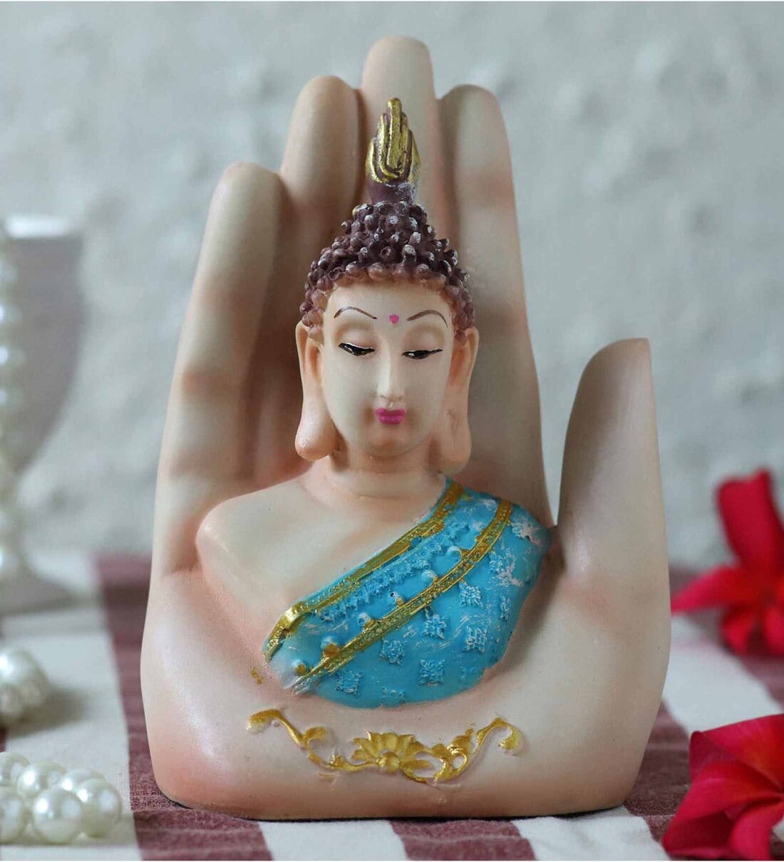 Buy Resin Blue Buddha Hand Idol By Ferns N Petals Online - Buddha ...
