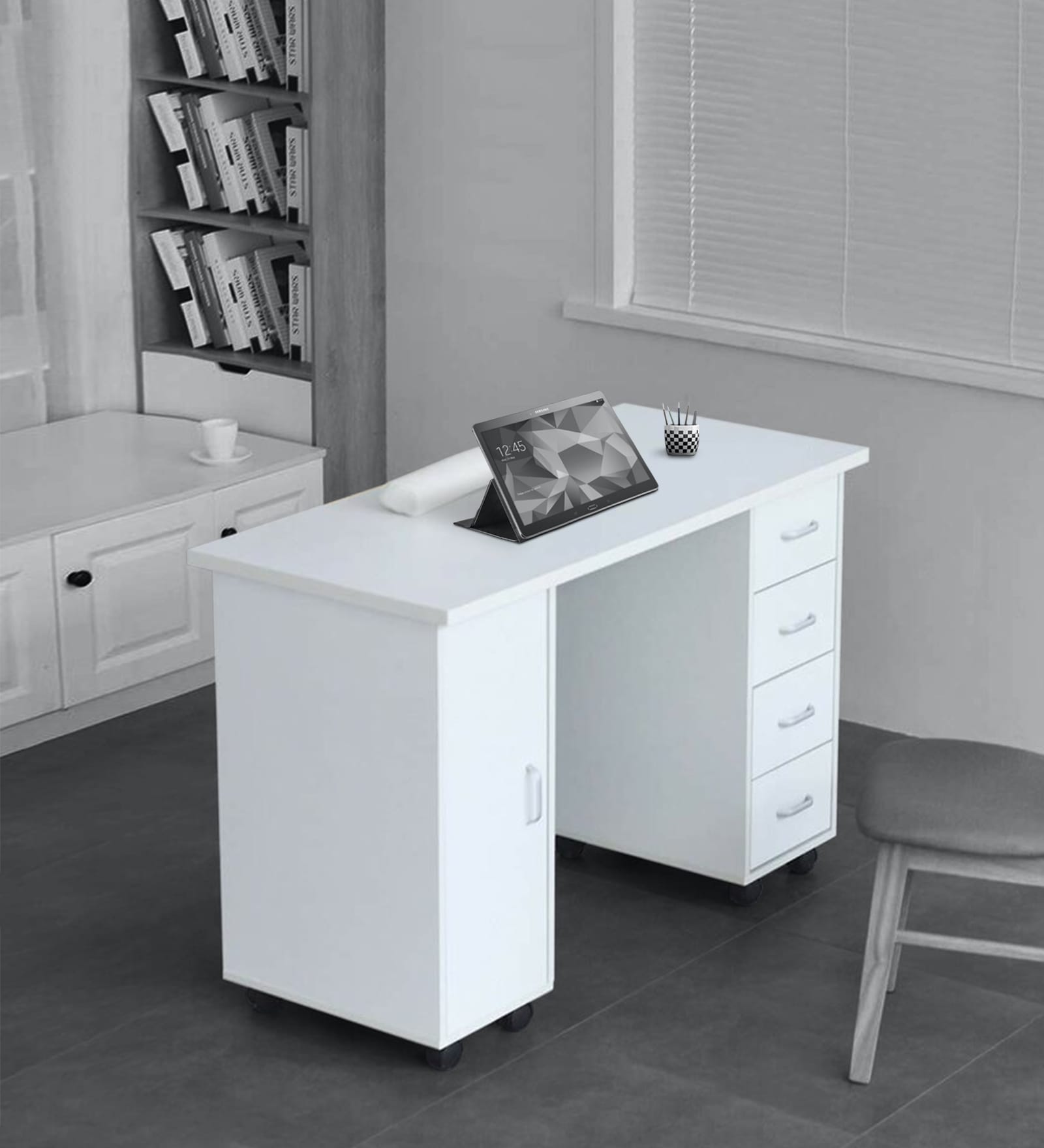 Buy Rebello Office Table in White Colour Online - Work Stations ...