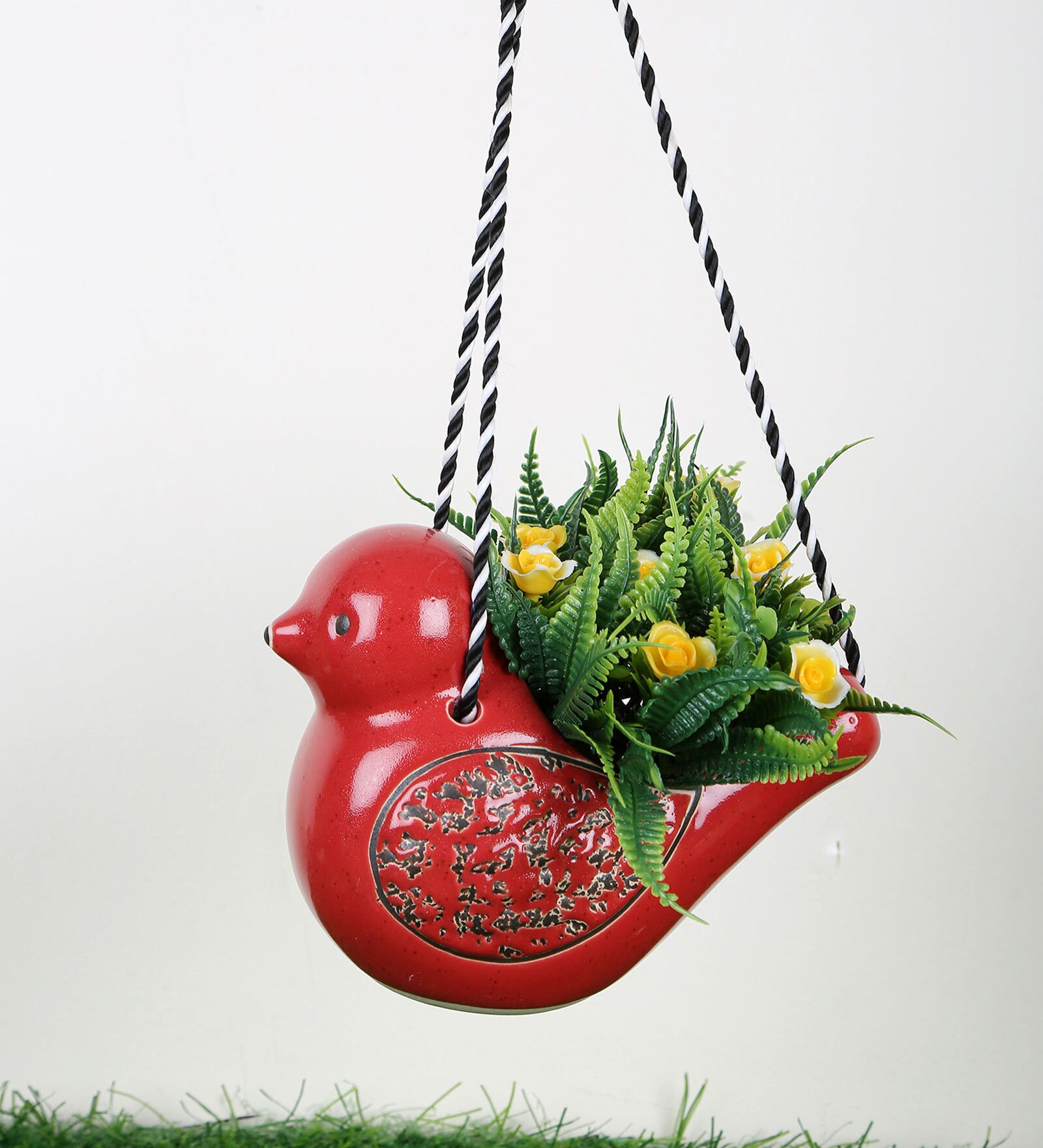 Buy Red Ceramic Hanging Bird Planter Online - Hanging Planters - Pots ...