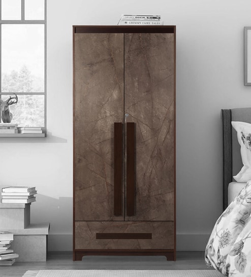 Buy Regal Grand 2 Door Wardrobe in Walnut Marble Finish Finish Online ...