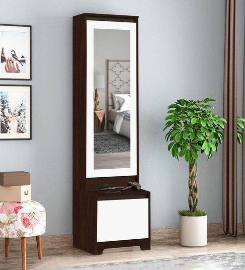 Buy Regal Dressing Table in White & Walnut Finish Online - Dressers ...