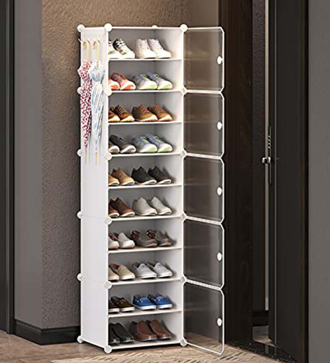 Buy Riva Plastic Open Shoe Rack in White Colour Online - Open Shoe ...