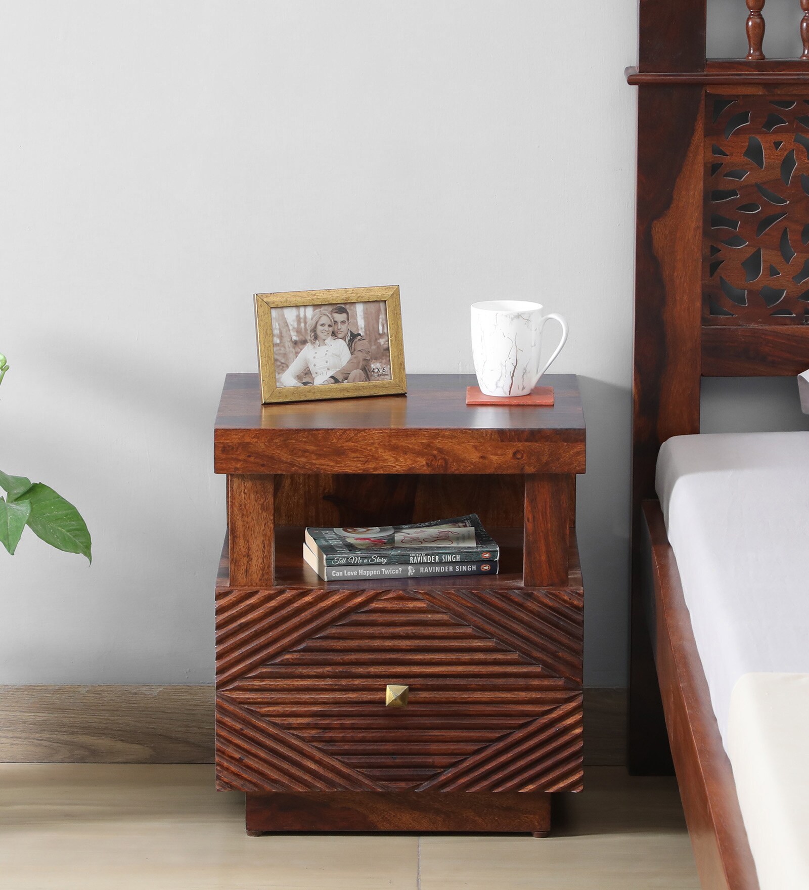 Buy Ritmo Sheesham Wood Bedside Table In Honey Oak Finish With Drawers at 15% OFF by Woodsworth ...