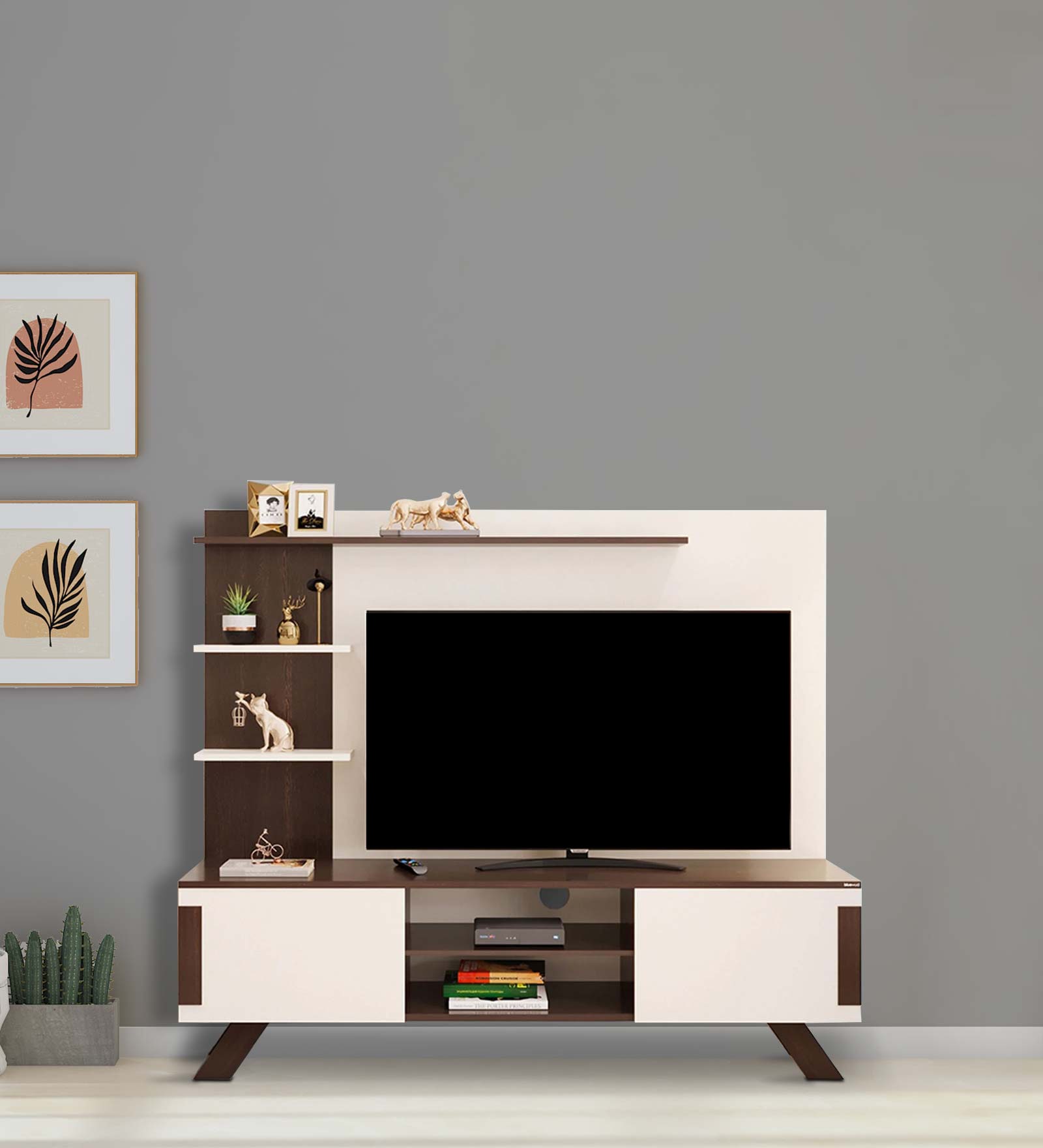 Buy Rowlet TV Unit in Wenge & White Finish for TVs up to 42\ at 45% OFF ...