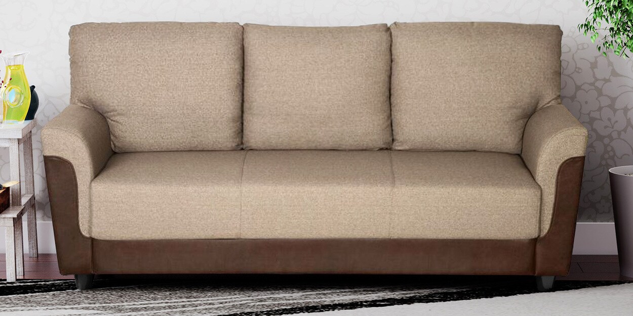 Buy Saviour 3 Seater Sofa in Light & Dark Brown colour at 67% OFF by ...