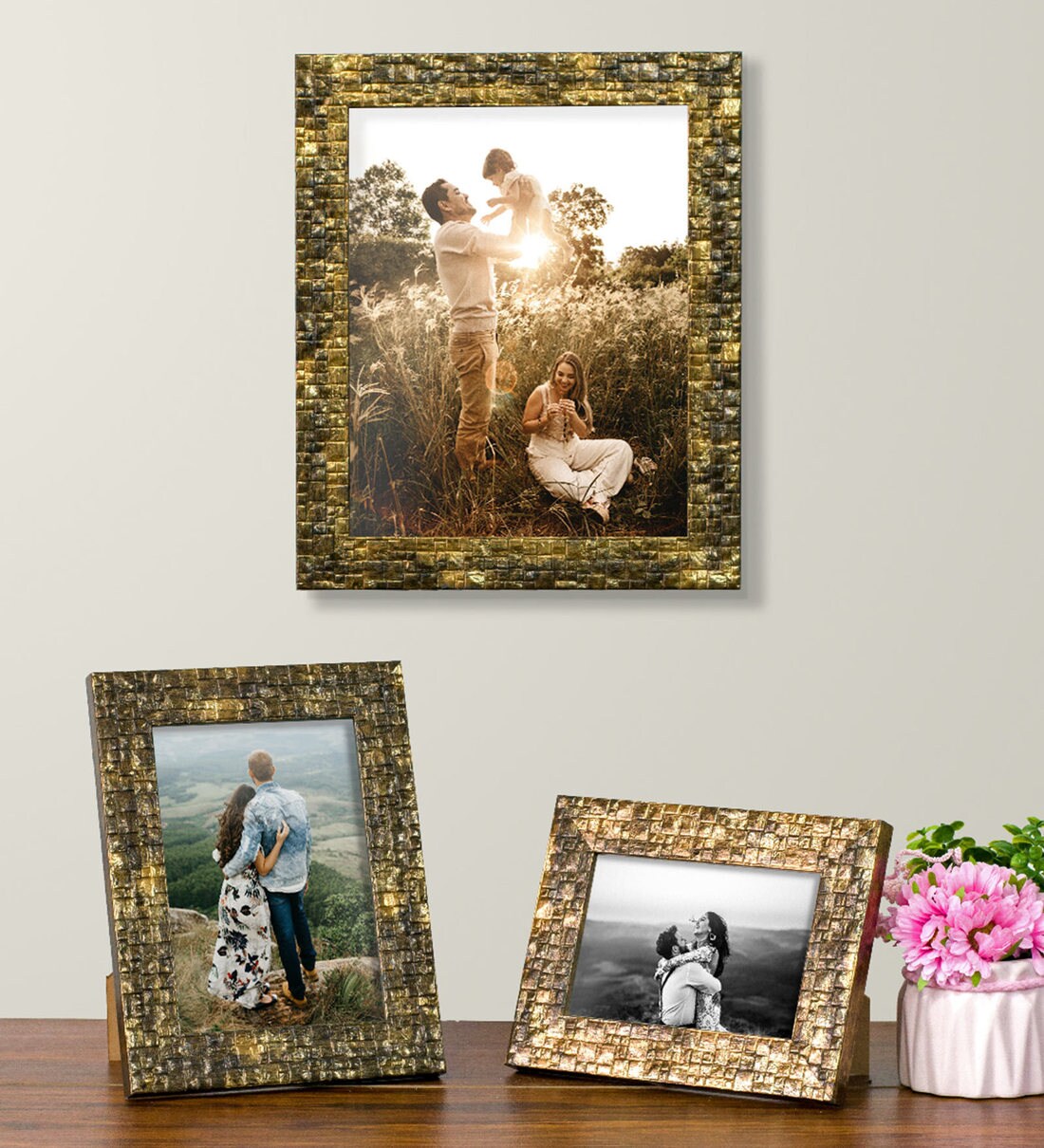 Buy Set Of Suzie 3 Gold Wood Collage Photo Frame at 30% OFF by Art ...
