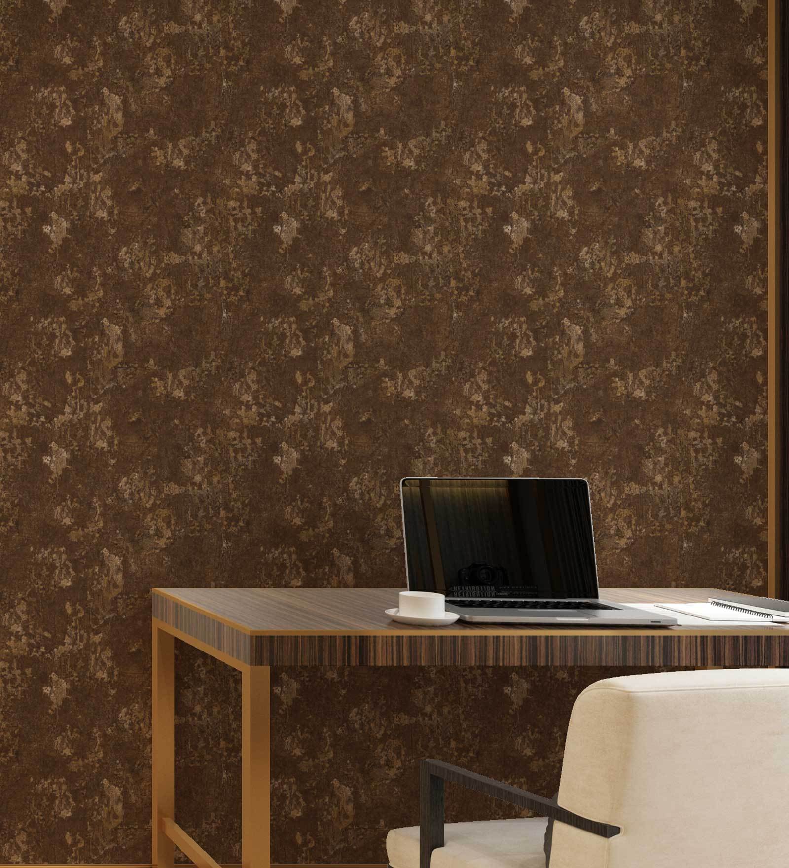 Buy Brown Gold Gloss Self Textured Wallpaper By Konark Decor Online ...
