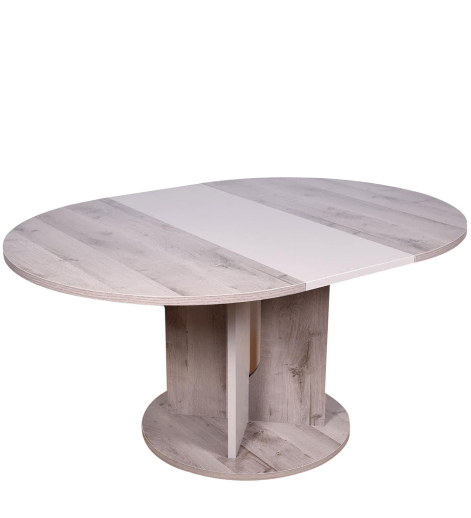 Buy Sha Round Extendable Four Seater Dining Table in Smoky Oak Finish ...