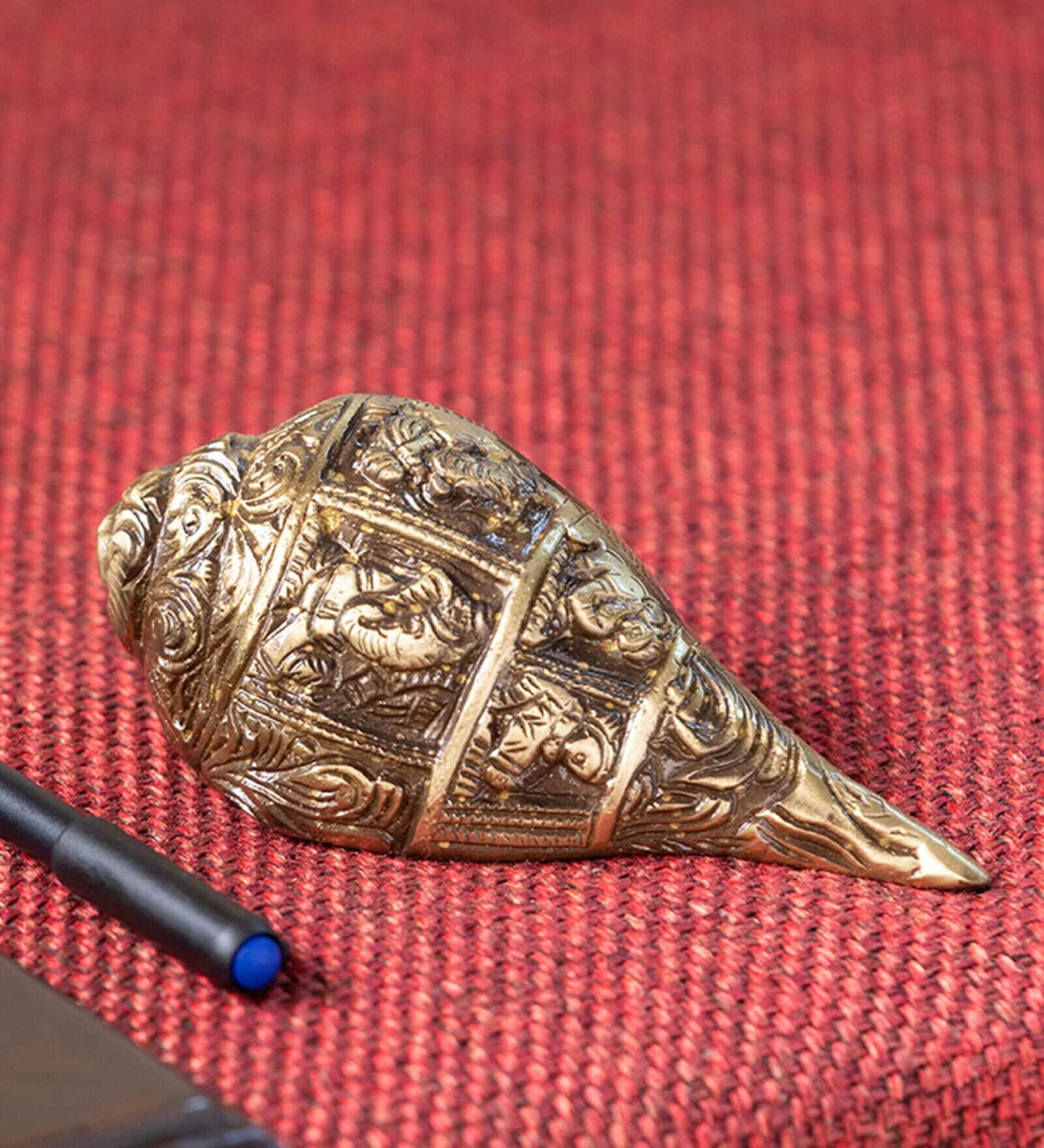 Buy Sharp Shell Hand-Etched Carved Brass Figurine at 37% OFF by ...