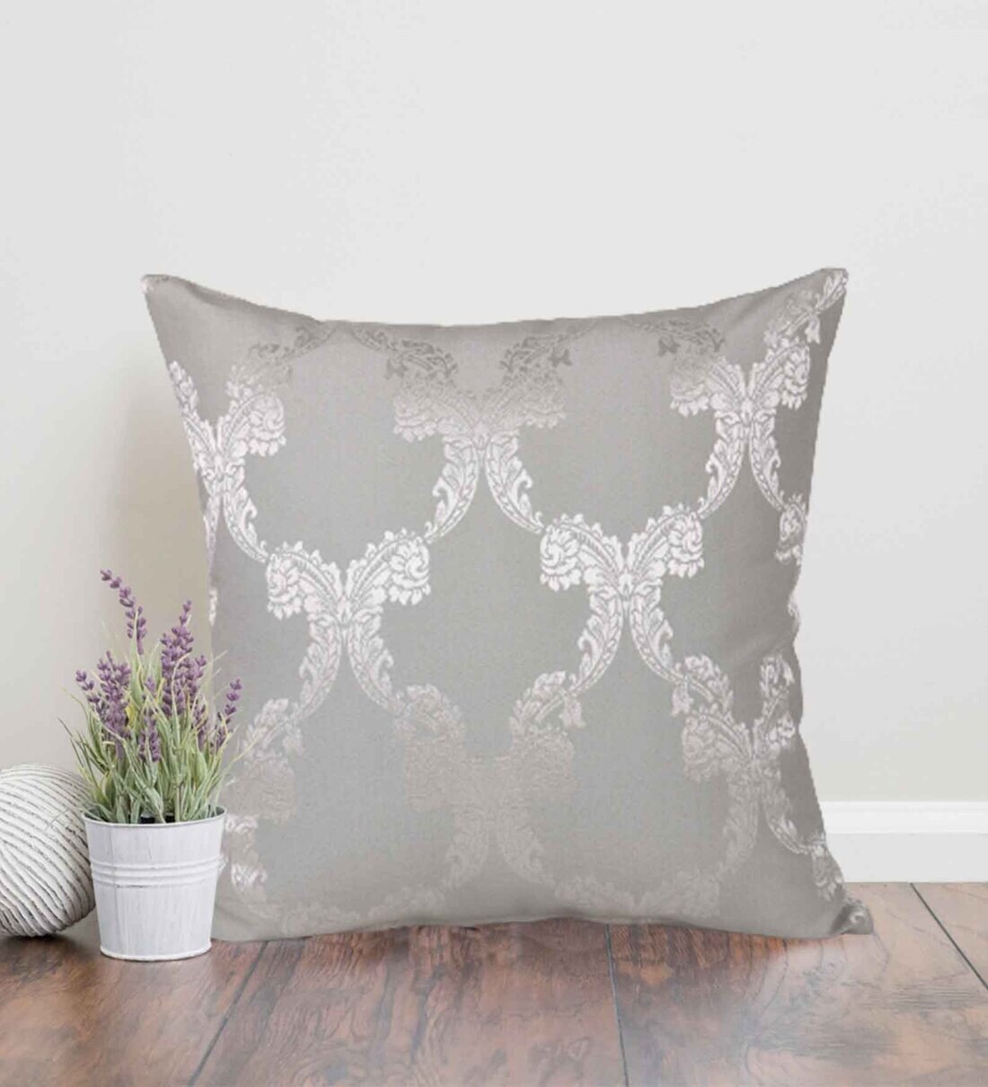 Buy Silver Traditional Cotton 12 x 12 Inches Cushion Cover by Sivya by ...