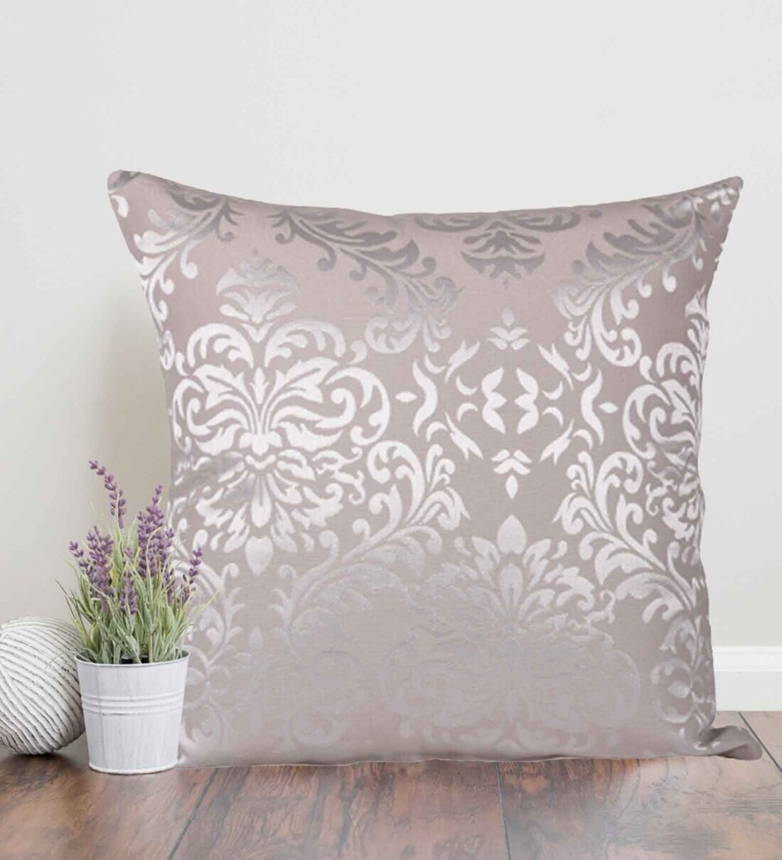 Buy Silver Traditional Cotton 20 x 20 Inch Cushion Cover by Sivya by ...