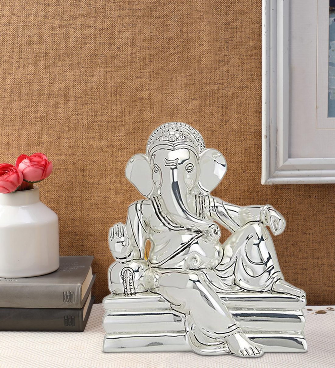 Buy Silver Resin Regal Ganesha Idol by Shaze at 100% OFF by Shaze ...
