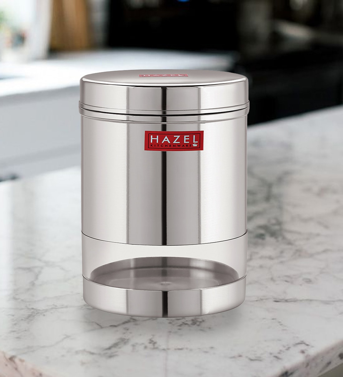 Buy Silver Stainless Steel 950 ml Mouth See Through Storage Container ...