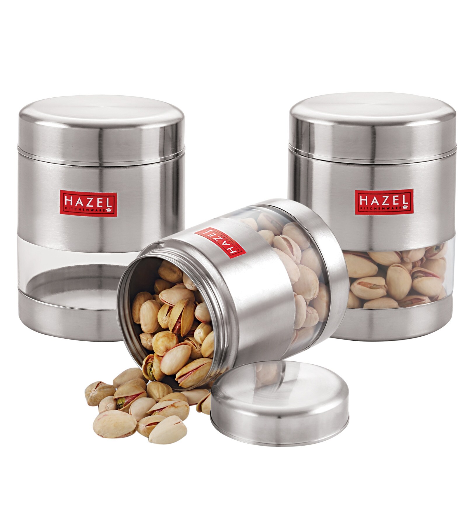 Buy Silver Stainless Steel 400 ml Finish See Through Storage Container ...