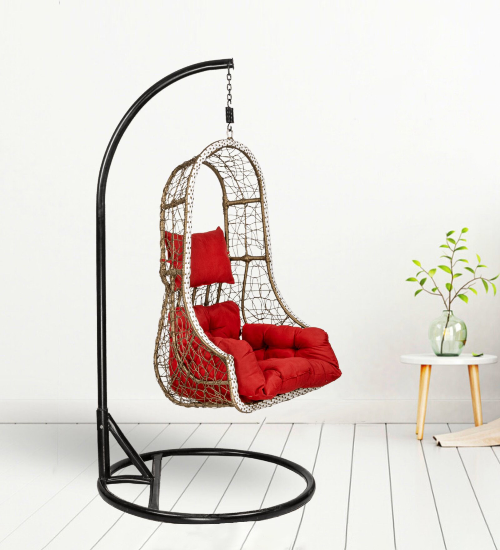 Buy Sikar Wicker Swing in Honey & Red Colour Online - Swings - Swings ...