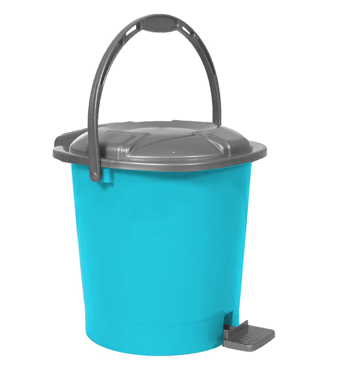 Buy Sky Blue Plastic 10 L Pedal & Push 1 Pc Dustbin Online - Dustbins ...