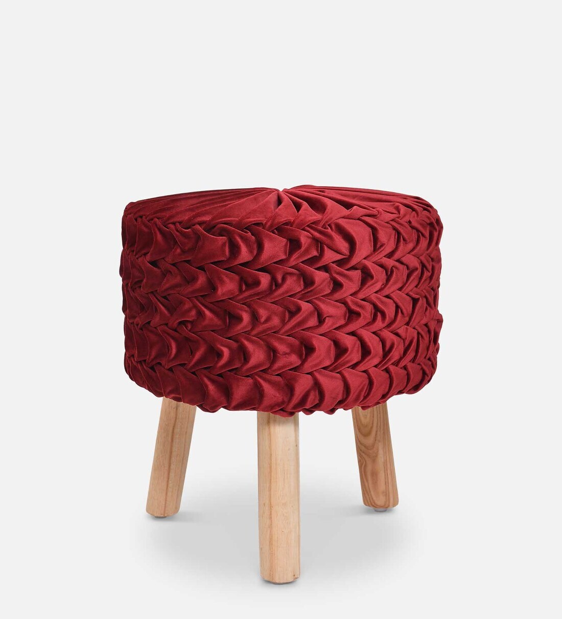 Buy Smocking Seating Stool in Maroon Colour at 30% OFF by Riance ...