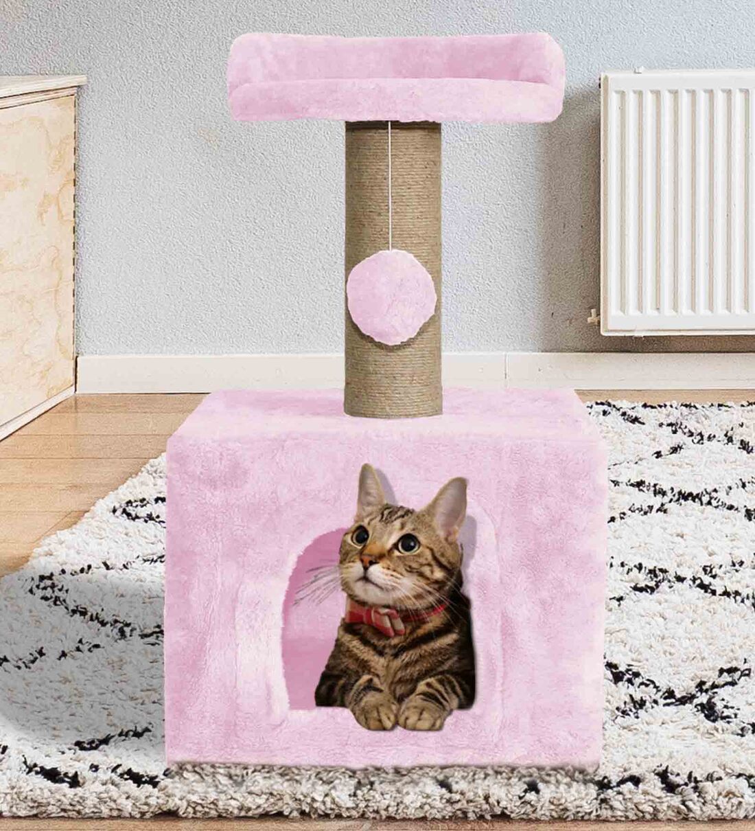 Buy Soft Fur Cat Tree In Pink Colour By Hiputee at 63% OFF by Hiputee ...
