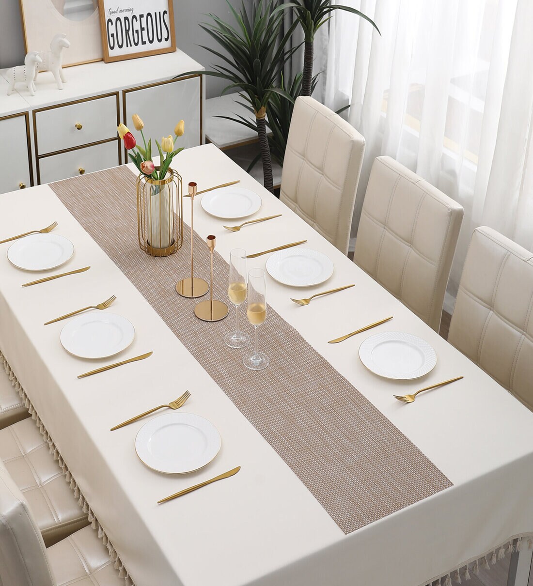 Buy Abstract Brown (71 x12) PVC Table Runner at 38% OFF by HOKIPO ...