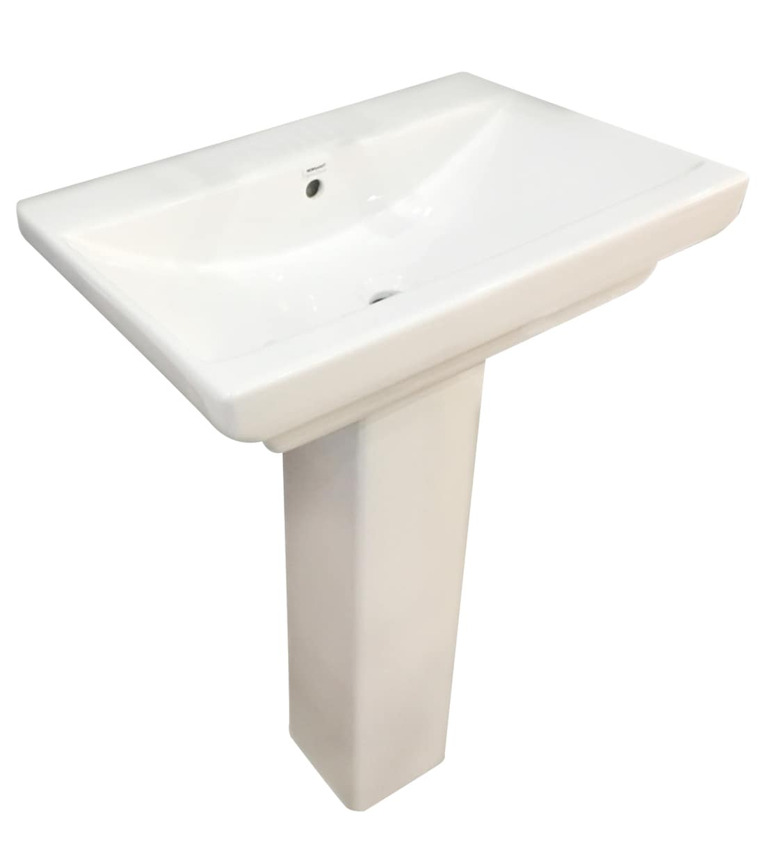 Buy Rectangular Shape Ceramic White Full Pedestal Wash Basin (L: 24, W ...