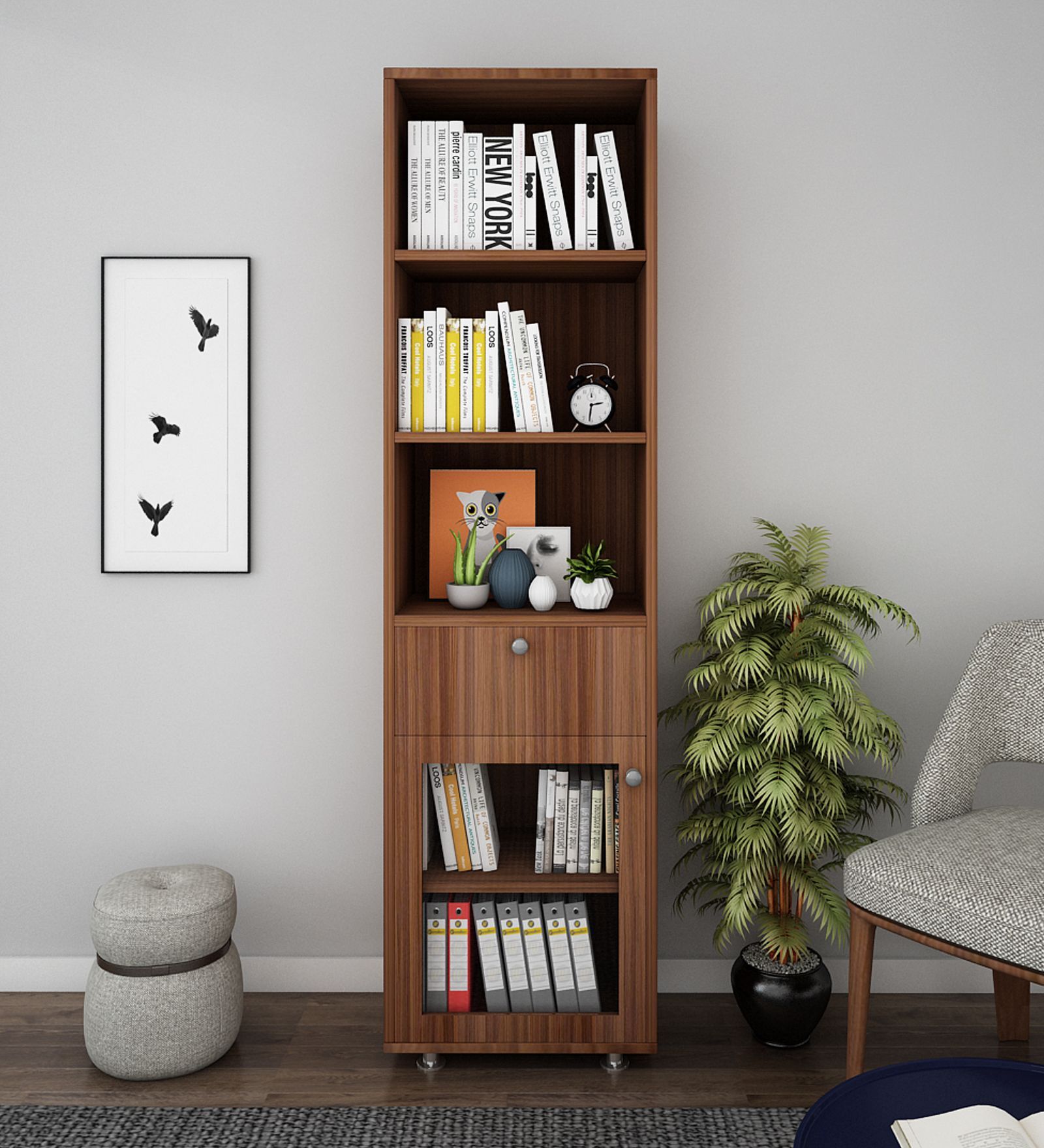 Buy Solicitor Book Shelf in Walnut Finish at 33% OFF by Woodbuzz ...