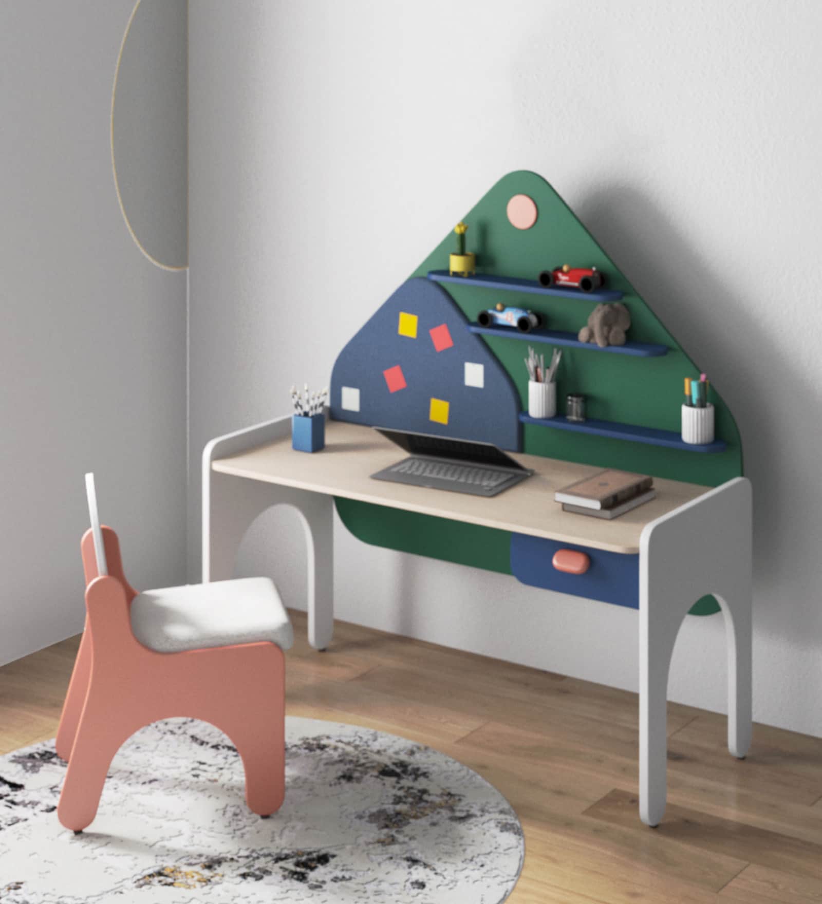 Buy Spaceship Twin Seater Kids Study Table in Multi Colour Online ...