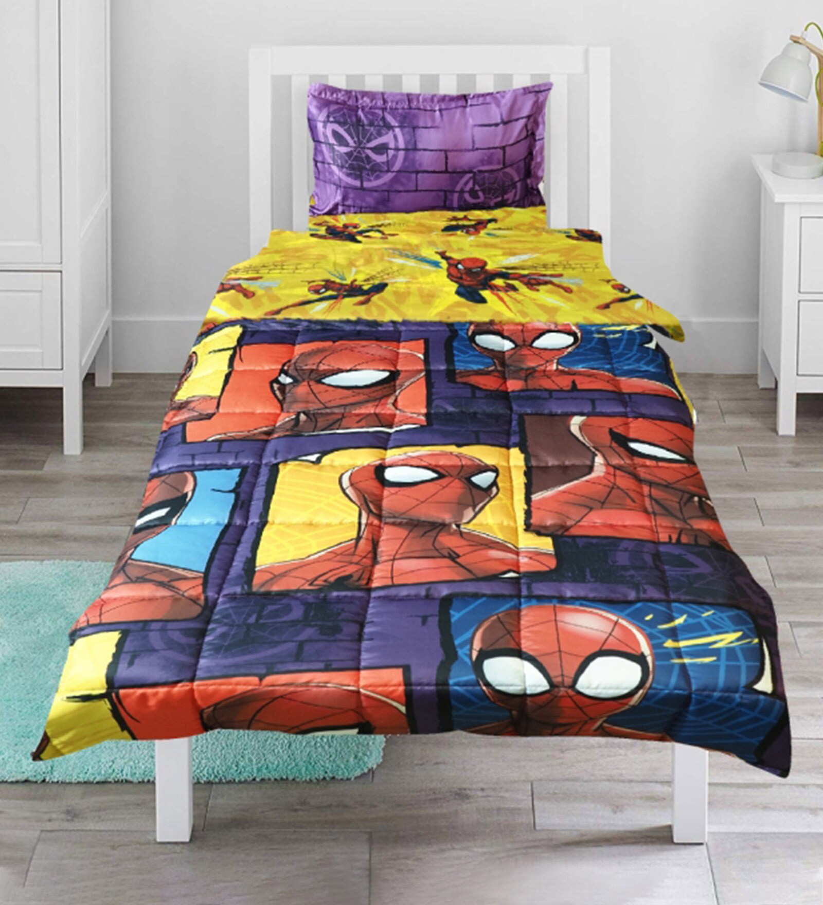 Buy Spider-Man Comforter Set in Multicolour by Cot & Candy Online ...