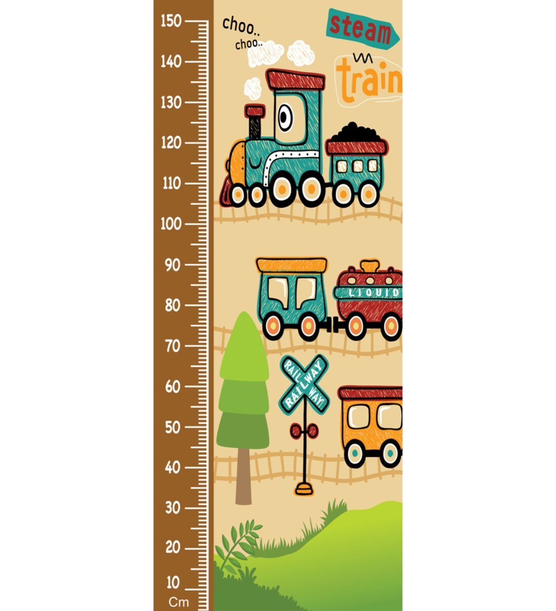 Buy Steam Train Height Chart in Multicolour by Wens Online - Height ...