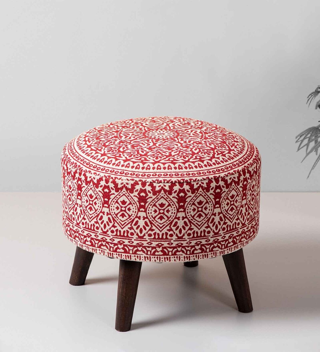 Buy Irvine One Fabric Seating Stool in Red Colour (Set Of 2) Online ...