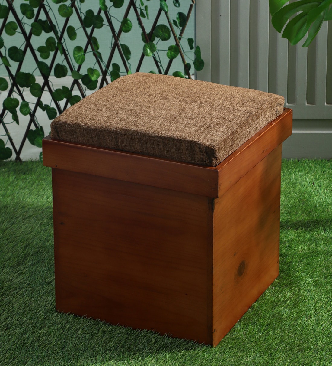 Buy Store-it Ottoman in Teak Finish Online - Ottomans - Ottomans ...
