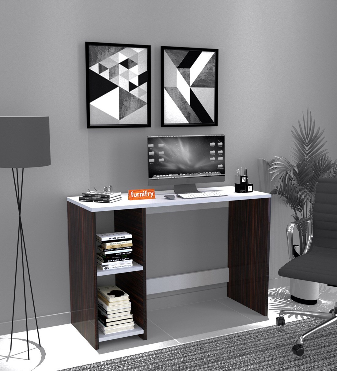 Buy Elegant Multipurpose Study Table in White Colour & Wenge Finish at ...