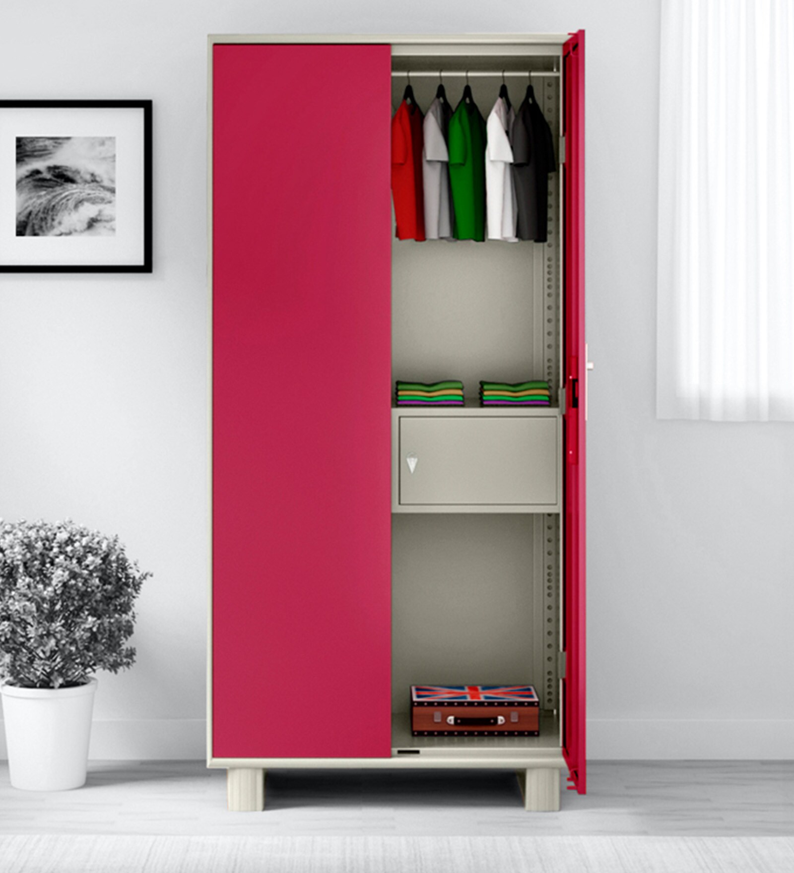 Buy Storwel Almirah in Textured Blush Red Finish at 19% OFF by Godrej ...