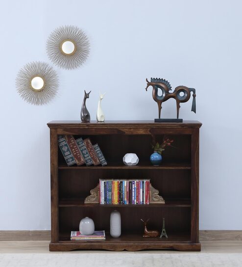Buy Stafford Sheesham Wood Book Shelf In Provincial Teak Finish Online ...