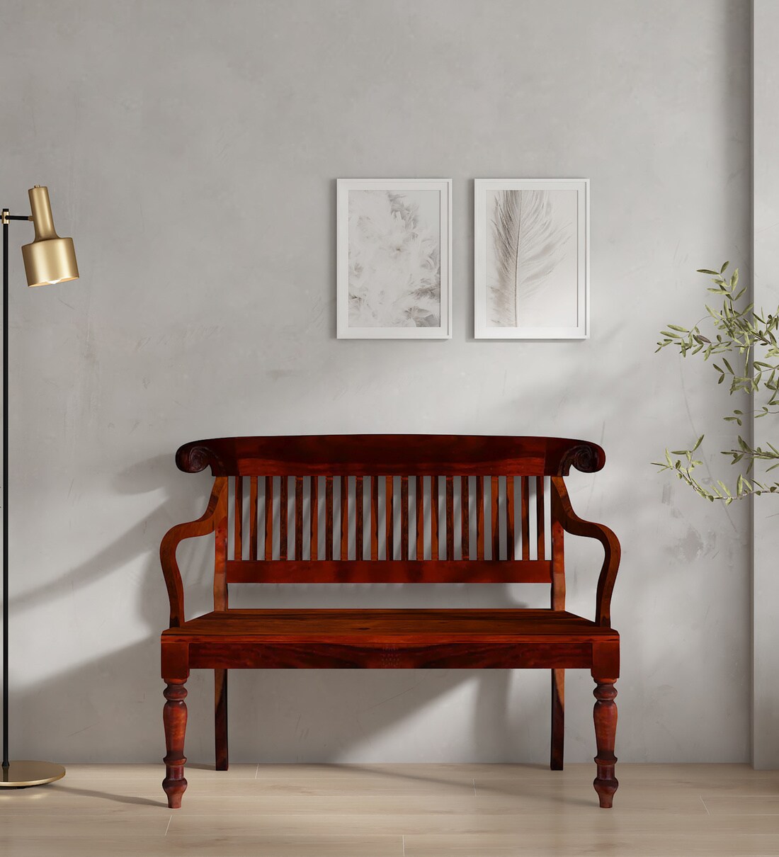 Buy Kensington Sheesham Wood Settee in Honey Oak Online - Settees ...
