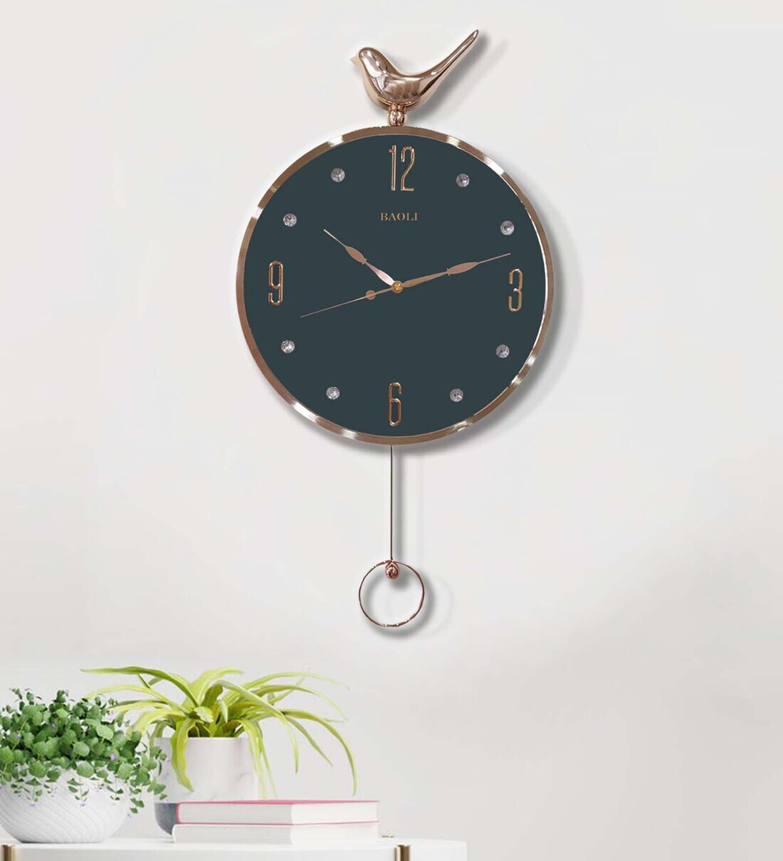 Buy Synthetic Rose Gold Pendulum Wall Clock By FunkyDecors Online ...