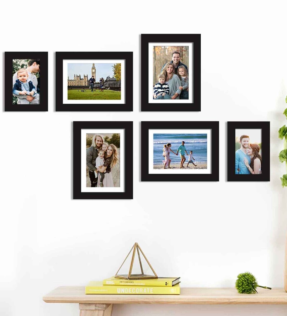 Buy Black Synthetic Wood Wallset Of 6 Collage Photo Frames at 29% OFF ...