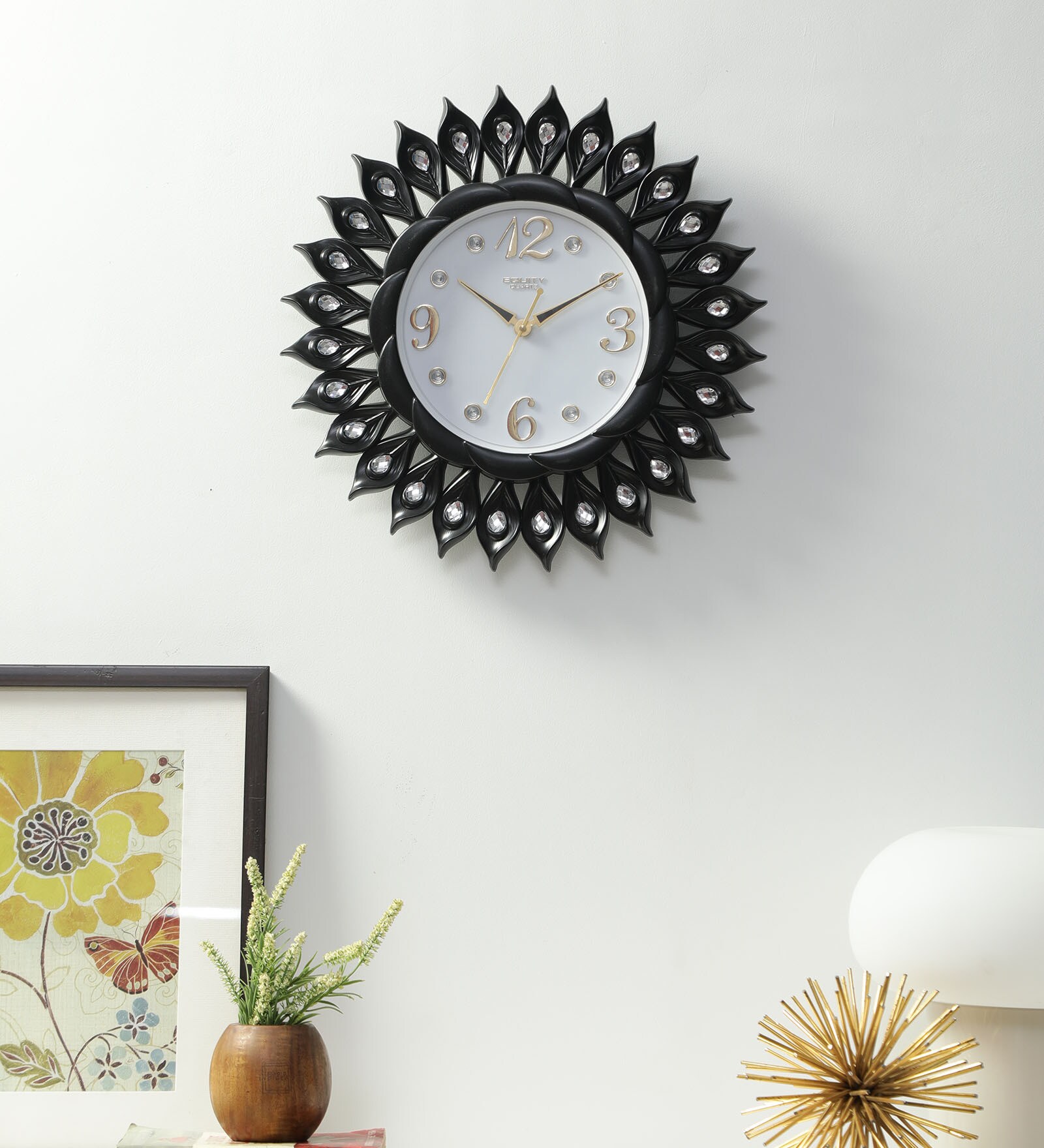 Buy Synthetic Sun Wall Clock In Brown at 100% OFF by FunkyDecors ...
