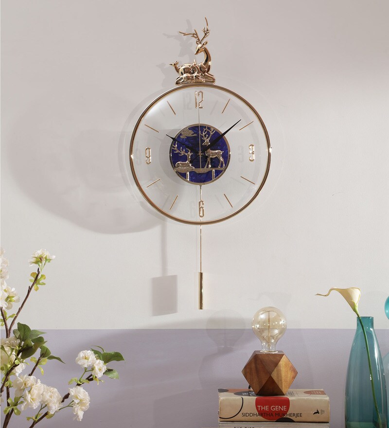 Buy Green Plastic Reindeer Pendulum Clock Online - Pendulum Clocks ...