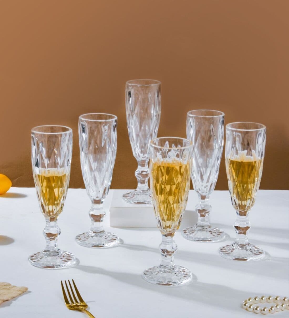 Buy Textured 150ml Crystal Glass (Set of 6) Champagne Glass at 100% OFF ...