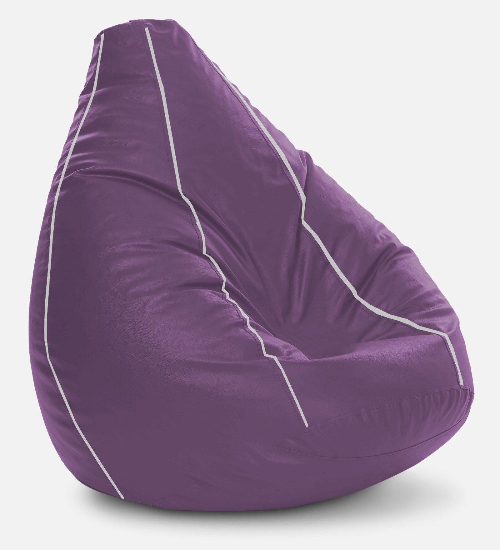 Buy Tear Drop Pre filled XXXL Bean Bag with Piping in Purple & White ...
