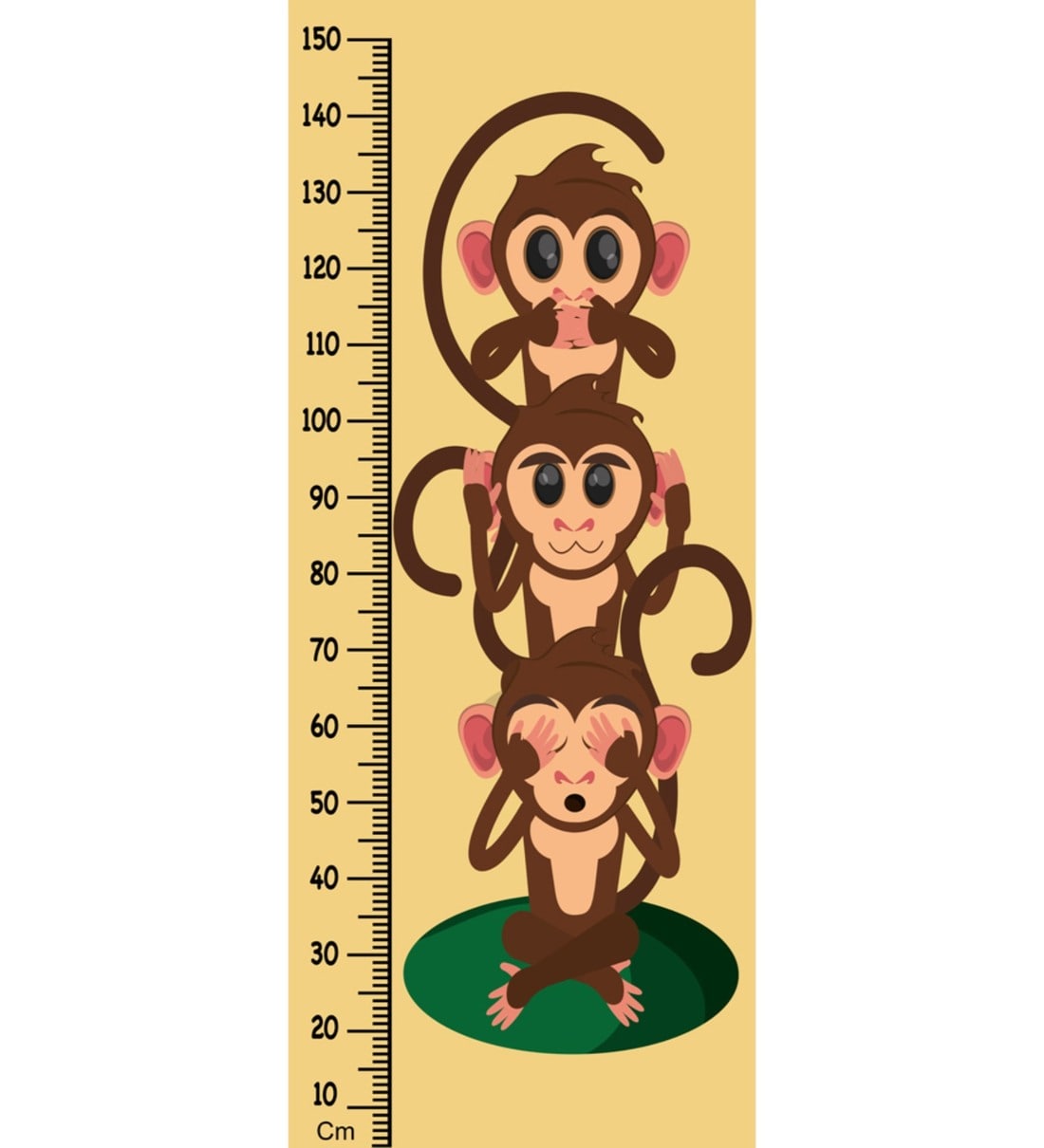 Buy Three Monkeys Height Chart in Multicolour by Wens at 37% OFF by ...