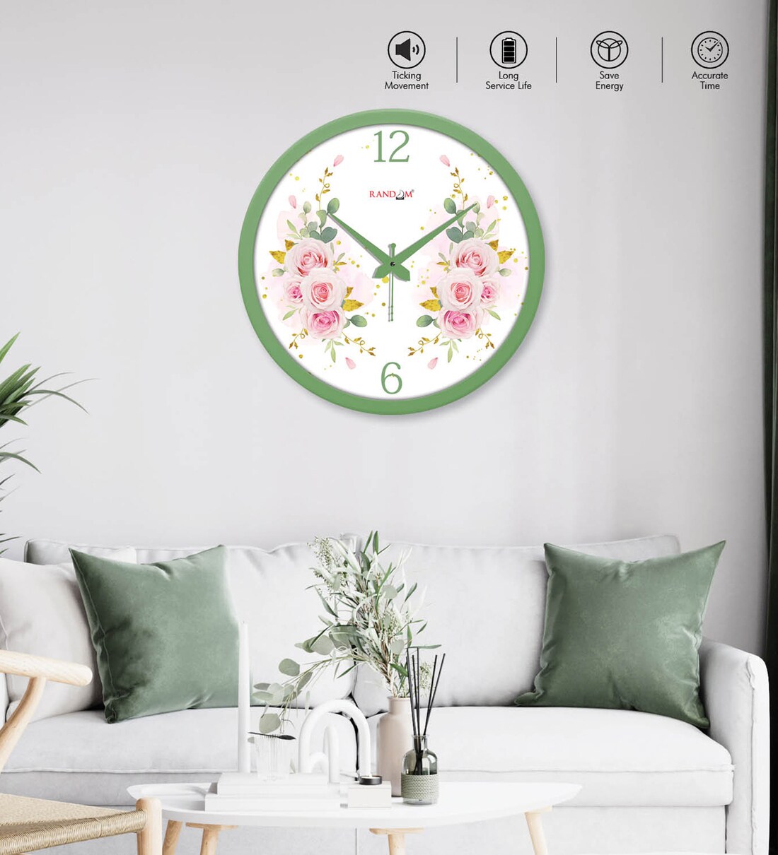 Buy Tic Toc Green & White Plastic Mordern Wall Clock at 53% OFF by Random | Pepperfry