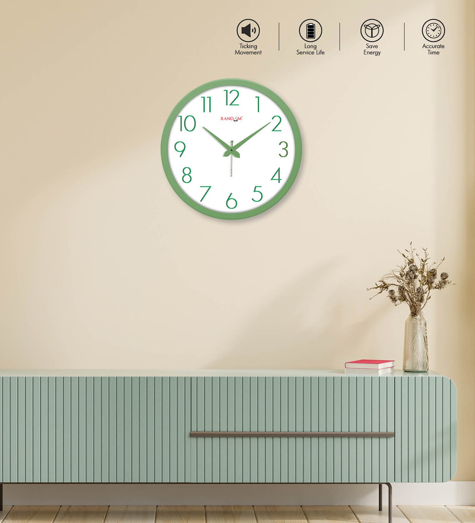Buy Tic Toc Green & White Plastic Mordern Wall Clock at 53% OFF by Random | Pepperfry