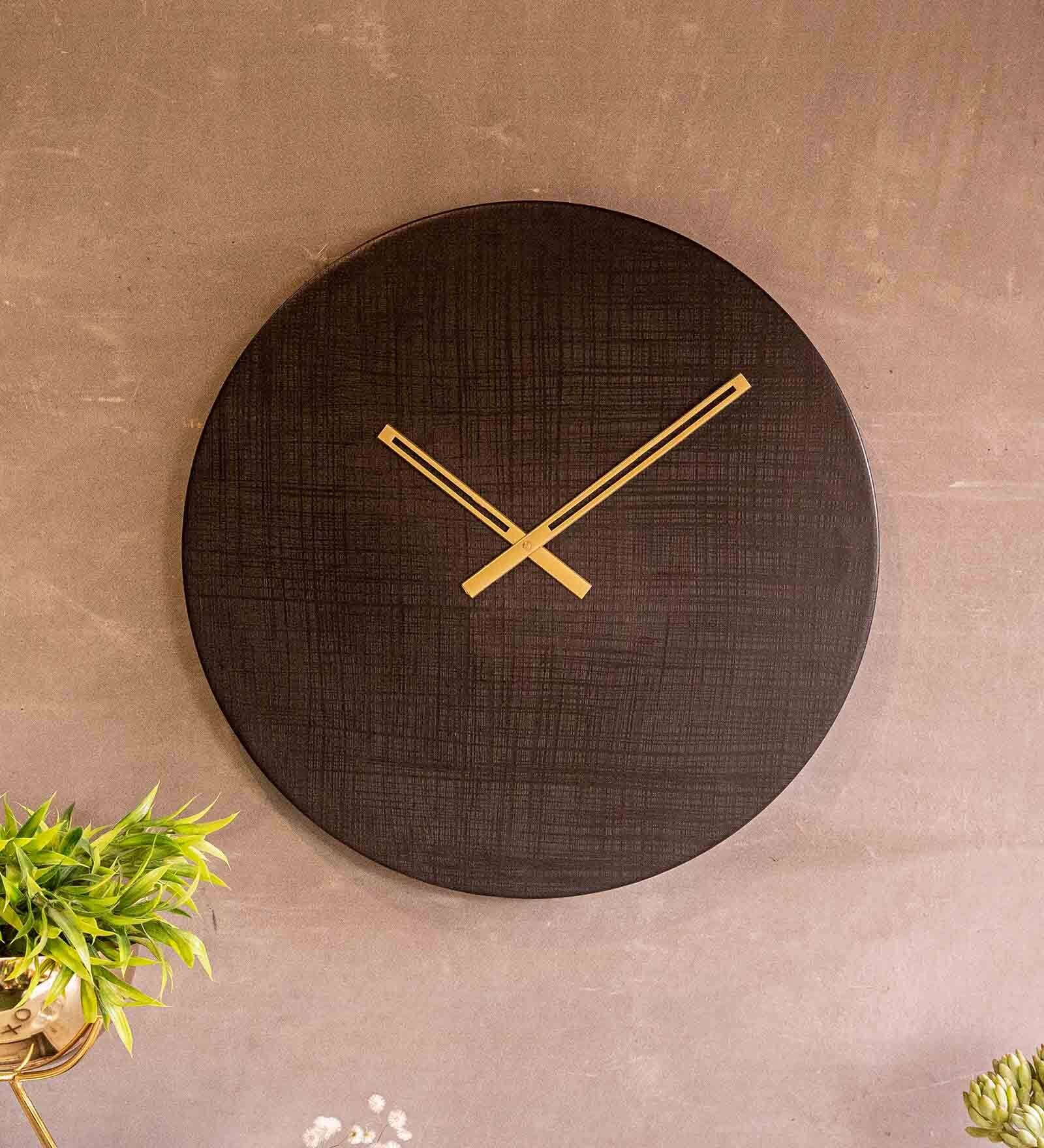 Buy Black Aluminium Trace Modern Wall Clock Online - Modern Wall Clocks ...
