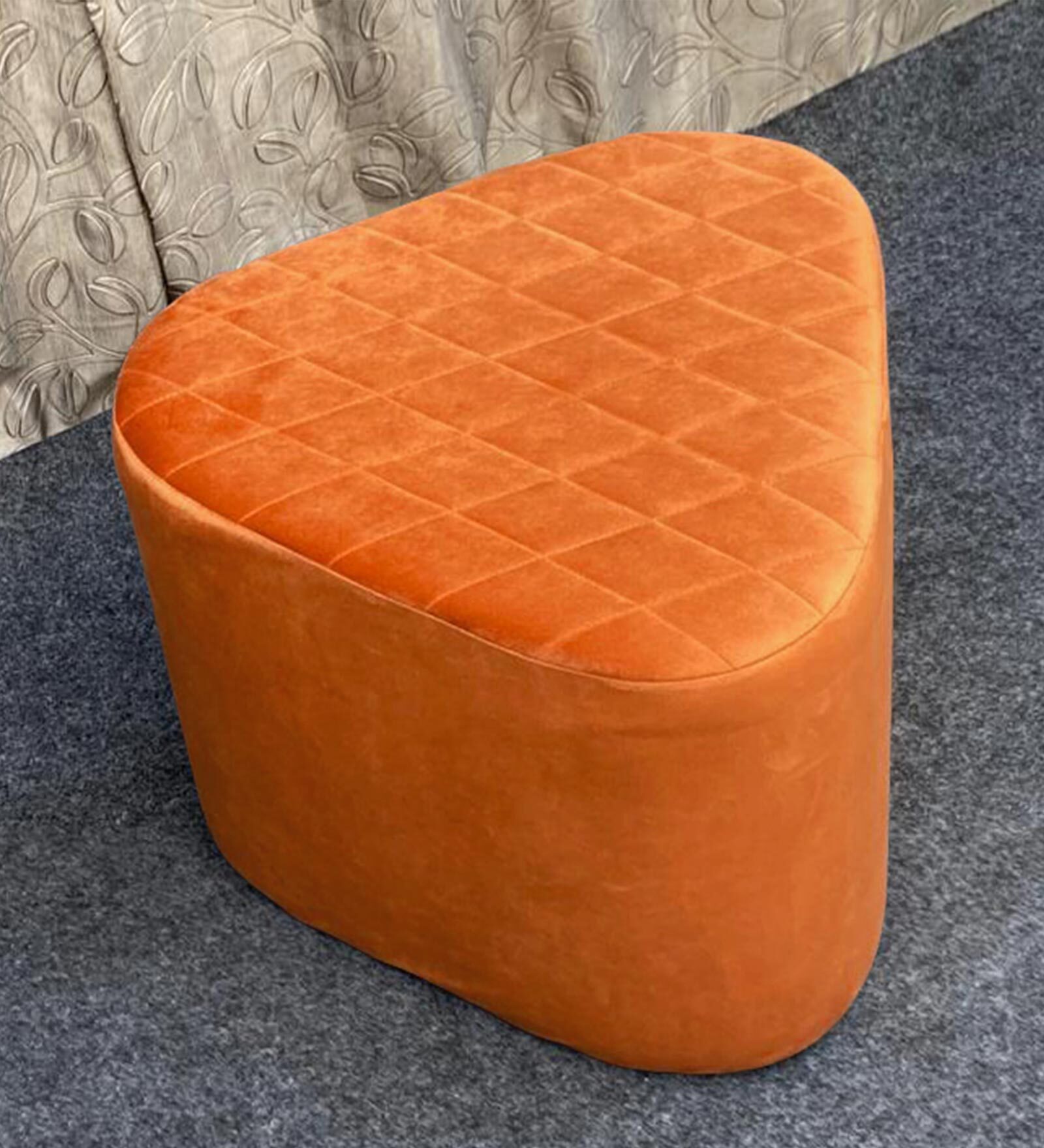 Buy Triangle Pouffe In Orange Colour at 59% OFF by Lushlin | Pepperfry