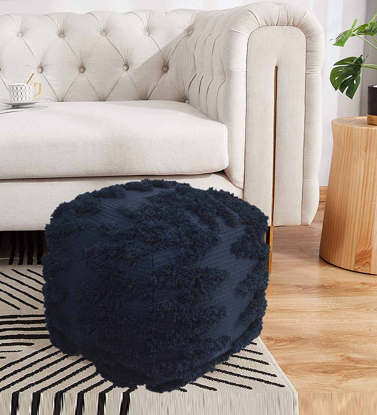 Buy Tufted Pouff In Blue Colour Online - Pouffes - Pouffes - Furniture ...